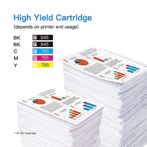 LxTek Remanufactured Ink Cartridge Replacement for 127 127XL T127 to use with Workforce 545 645 845 WF-3520 WF-3540 WF-7010 WF-7510 WF-7520 NX530 NX625 Printer (5-Pack)