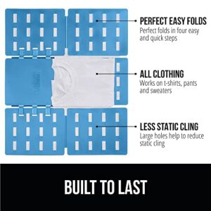 Gorilla Grip Shirt Folding Board, Easy Fast T-Shirt and Clothes Folder, Adult Clothing, Durable Plastic Organizer, Compact for Travel, Laundry Boards, Tshirt Flipfold Tool, Aqua