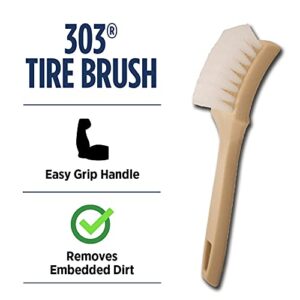 303 Tire Brush - Ultimate Agitation Power for Removing Dirt and Debris - Easy Grip Handle - Works Best with 303 Tire Cleaning Products,1 Pack (39023)