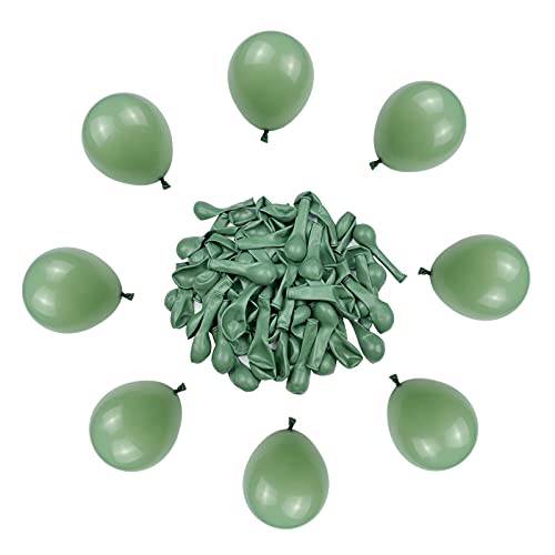 Janinus Sage Green Balloons 5 Inches 50 PCS Olive Green Party Balloons Sage Green Latex Balloons Birthday Balloons