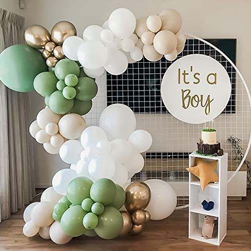 Janinus Sage Green Balloons 5 Inches 50 PCS Olive Green Party Balloons Sage Green Latex Balloons Birthday Balloons