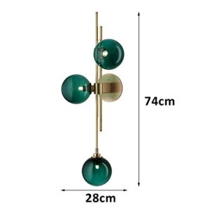 Mid-Century Modern Decorative Globe Wall Sconce Green Glass Wall Light for Living Room, Dining Room, Study Room, Bedroom