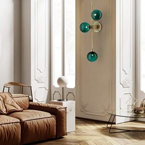 Mid-Century Modern Decorative Globe Wall Sconce Green Glass Wall Light for Living Room, Dining Room, Study Room, Bedroom