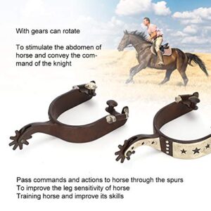 Horse Spurs, Elegant Appearance Horse Boot Spurs Hand Sculpture Portable for Ranch for Farm for Horse Training for Equestrian Competition