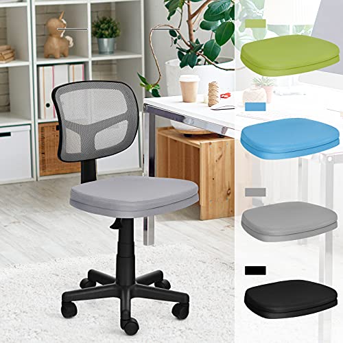 POWERSTONE Armless Home Office Chair Ergonomic Mesh Desk Chair Mid Back Swivel Computer Chair Adjustable Task Chair with Lumbar Support for Kids