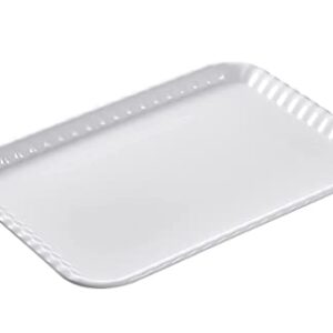 Blue Boat 15" x 11" Rectangular Serving Trays Set of 2 White, Melamine Serving Platter, Light Weight Easy to Clean Sturdy Stackable BPA-Free Dishwasher Safe