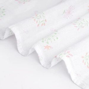 DaysU Muslin Swaddle Blankets for Newborn Babies, Breathable Cotton Baby Muslin Blankets for Girls, Large 47”x47”, Set of 3 - Pink/Floral/Geometric