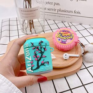 [2Pack] Cute Airpod Case for Airpod 2/1,3D Cartoon Kawaii Food Bubble Gum & Drink Airpods Cover Design Girl Boys Teens Fashion Fun Shockproof Protective Skin Accessories Silicone Case for Airpods 1&2