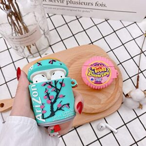 [2Pack] Cute Airpod Case for Airpod 2/1,3D Cartoon Kawaii Food Bubble Gum & Drink Airpods Cover Design Girl Boys Teens Fashion Fun Shockproof Protective Skin Accessories Silicone Case for Airpods 1&2