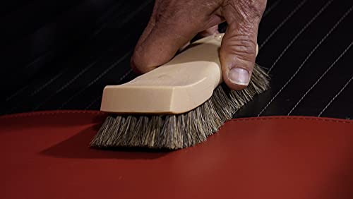 303 Upholstery Brush - Horse Hair Bristles - Tough On Stubborn Stains, Gentle On Delicate Fabrics - Contoured, Ergonomic Design - Leather Seats, Carpets, Fabric, Upholstery, and More - (39019)