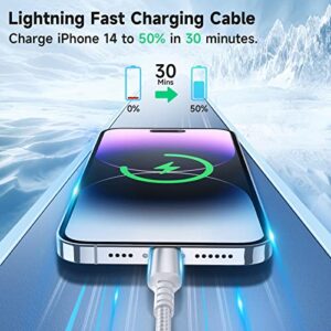 USB C to Lightning Cable 10ft, Deegotech [MFi Certified] iPhone Fast Charger Cable, Long Nylon Braided USB-C Lightning Cable Compatible with iPhone 14/14 Promax/13/13Promax/12/11/X/iPad 2021/Airpods