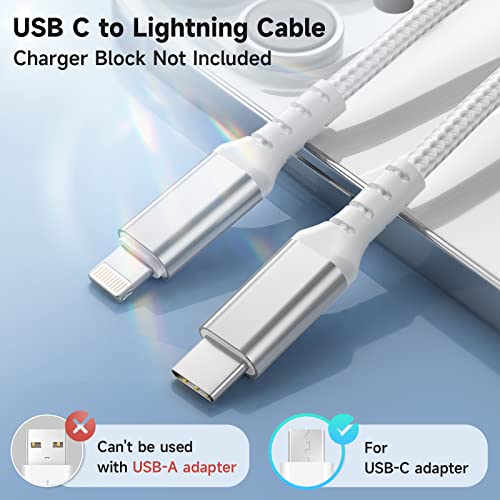 USB C to Lightning Cable 10ft, Deegotech [MFi Certified] iPhone Fast Charger Cable, Long Nylon Braided USB-C Lightning Cable Compatible with iPhone 14/14 Promax/13/13Promax/12/11/X/iPad 2021/Airpods