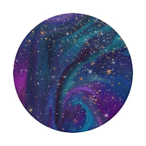 Galaxy Space in Blue Purple Cyan Green Yellow AEHP658 PopSockets PopGrip: Swappable Grip for Phones & Tablets