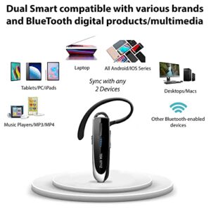 TEK STYZ V5.0 CSR Wireless Bluetooth Earpiece for Samsung Galaxy S6 to S23 Ultra/Galaxy A/Z Flip & Fold / A8 Tab, IPX3 Waterproof Mic Headset CVC 6.0 Dual Noise Cancelling & 24H Talk Time/Playtime