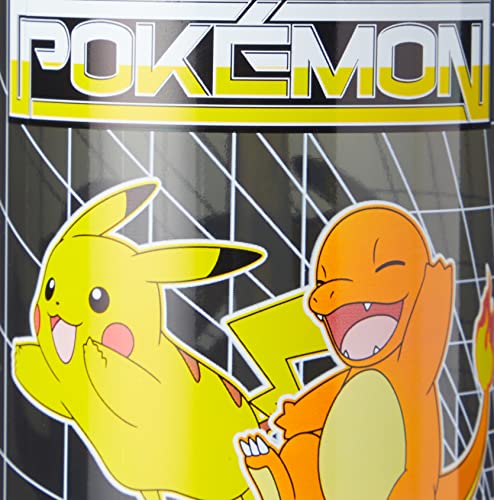 Pokemon Plastic Drinking BPA Free Water Bottle with Removable Straw, Pikachu Print, Leakproof Lid, Reusable, Lightweight, Durable Perfect for Kids & Adults-600ml, Multi, One Size