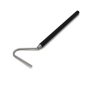 jih stainless steel extensible snake hook 39 inch, retractable reptile hook, pick-up handling tool