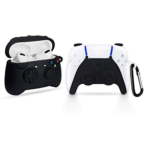 [2Pack] Game Controller Airpods Pro Case, 3D Cute Fashion Cool Design Airpods Pro Cover, Unique Stylish Funny Protective Skin Accessories Airpod Pro Silicone Case for Boys Girls Men