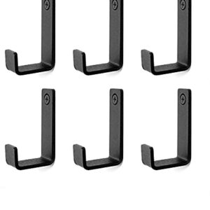 Piffny 6 Pack Heavy Duty Coated Stainless Steel Hooks for Indoor & Outdoor Use (Black)