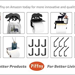 Piffny 6 Pack Heavy Duty Coated Stainless Steel Hooks for Indoor & Outdoor Use (Black)