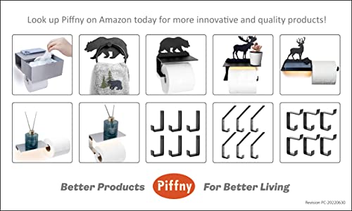 Piffny 6 Pack Heavy Duty Coated Stainless Steel Hooks for Indoor & Outdoor Use (Black)