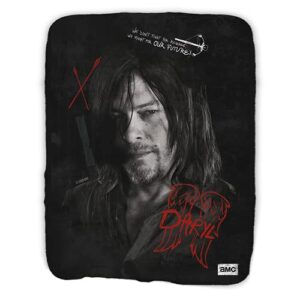 the walking dead daryl graffiti sherpa blanket