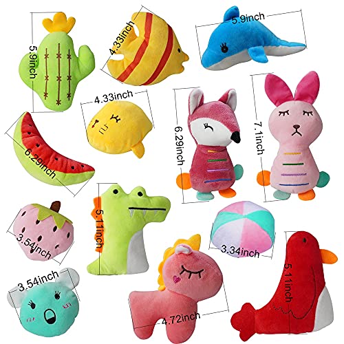 YUNKINGDOM Puppy Small Dog Squeaky Toy 27 Pack Dog Squeakers Toys for Small Dogs Cute Bulk Dog Toys Stuffed Plush Dog Toy for Puppies Pet Small Dog Toys