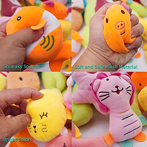 YUNKINGDOM Puppy Small Dog Squeaky Toy 27 Pack Dog Squeakers Toys for Small Dogs Cute Bulk Dog Toys Stuffed Plush Dog Toy for Puppies Pet Small Dog Toys