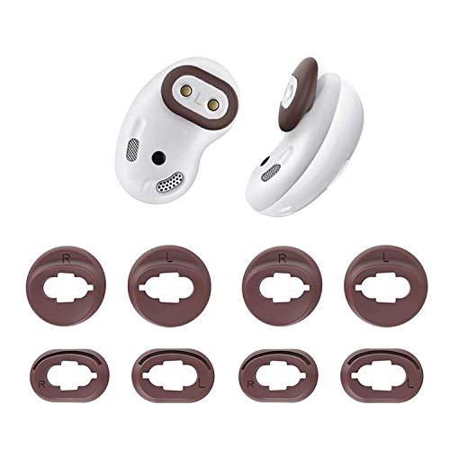 Zotech 4 Pair Ear Adapter Eartips Replacement for Galaxy Buds Live 2020 Headphones, Medium/Large (Brown)