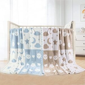 Kid Nation Baby Blankets for Girls Baby Boy Toddler Blanket Soft Baby Quilt Plush Crib Blanket Newborn Stroller Blanket Nursery Infant,Baby Llue,30 x 40 in