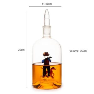 Wine & Whiskey Decanter, Hunters Gifts, Hunter with Dog - 750ml Decanter Bourbon Scotch Unique Gift for Him - Gamebirds Game - Hunter's Cowboy Decanter, Western Style Decanter, Gift Glassware