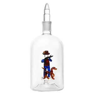 Wine & Whiskey Decanter, Hunters Gifts, Hunter with Dog - 750ml Decanter Bourbon Scotch Unique Gift for Him - Gamebirds Game - Hunter's Cowboy Decanter, Western Style Decanter, Gift Glassware