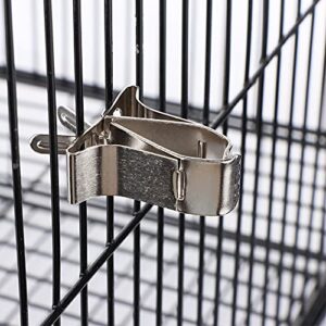 6 Pcs Bird Food Holder Parrot Cage Seed Feeder Stainless Steel Vegetable Fruit Clip for Bird Cockatiel Parrot Hamster