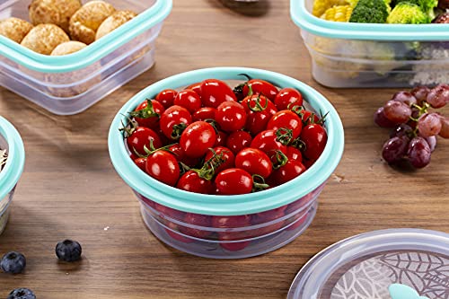 Pristain Platinum 100% Silicone Food-grade Plastic-free Collapsible Container- Microwave-safe, Dishwasher-safe, Environment-friendly (Aquamarine)