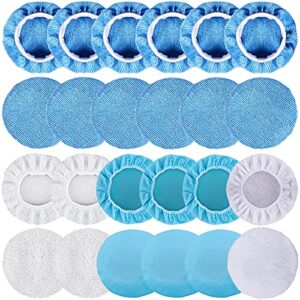 siquk 24 packs polishing bonnet pads (7 to 8 inches) including 12 packs microfiber car polishing bonnet 4 packs waxing bonnet 6 packs non-woven buffing pad and 2 packs cotton bonnet for car polisher