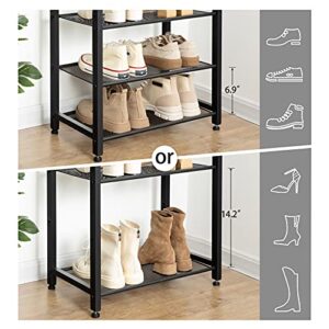 HOOBRO 8 Tier Shoe Rack, Narrow Shoe Storage Organizer with 7 Metal Shelves, Saving Space, Stable and Sturdy, Hold 14-21 Pairs of Shoes, for Entryway, Hallway, Living Room, Rustic Brown BF48XJ01