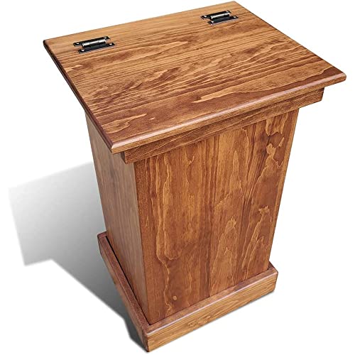 Peaceful Classics Wood Garbage Bin Cabinet - Wooden Trash Can w/Hidden Design, Stylish Kitchen Garbage Can, Amish Made Cabinet Hidden Trash Can, Handmade Waste Bin Cabinet Storage (Cherry)