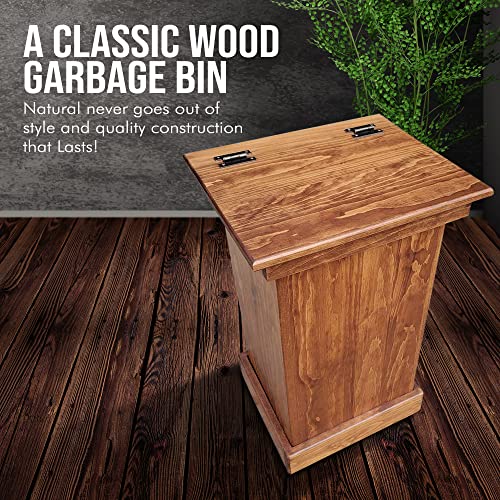 Peaceful Classics Wood Garbage Bin Cabinet - Wooden Trash Can w/Hidden Design, Stylish Kitchen Garbage Can, Amish Made Cabinet Hidden Trash Can, Handmade Waste Bin Cabinet Storage (Cherry)