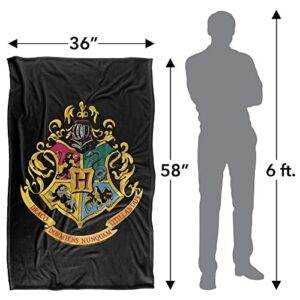 Harry Potter Hogwarts Crest Black Silky Touch Super Soft Throw Blanket 36" x 58",Hogwarts Crest