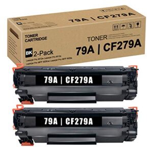 79a | cf279a toner cartridge (black,2 pack) replacement for hp pro m12w m12a mfp m26nw m26a toner kit printer