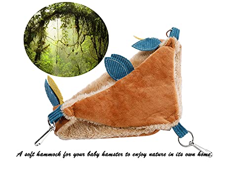 HYDDNice Hamster Hammock Cage Sugar Glider Hanging Fleece Bed Swing Bag Leaf Hanging Tunnel for Guinea Pig Hamster Squirrel