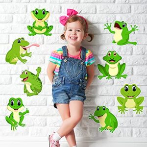 48 Pieces Funky Frogs Cut-Outs Cute Frog Accent Bulletin Board Cut-Outs Spring Bulletin Board School Classroom Cutouts Summer Fall Theme Party Cool Jumping Frogs Cutouts with Glue Point Dots