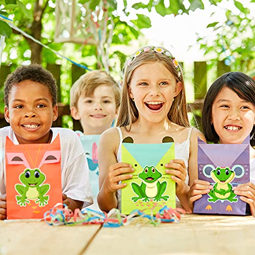 48 Pieces Funky Frogs Cut-Outs Cute Frog Accent Bulletin Board Cut-Outs Spring Bulletin Board School Classroom Cutouts Summer Fall Theme Party Cool Jumping Frogs Cutouts with Glue Point Dots