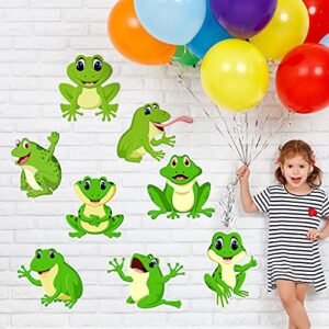 48 Pieces Funky Frogs Cut-Outs Cute Frog Accent Bulletin Board Cut-Outs Spring Bulletin Board School Classroom Cutouts Summer Fall Theme Party Cool Jumping Frogs Cutouts with Glue Point Dots