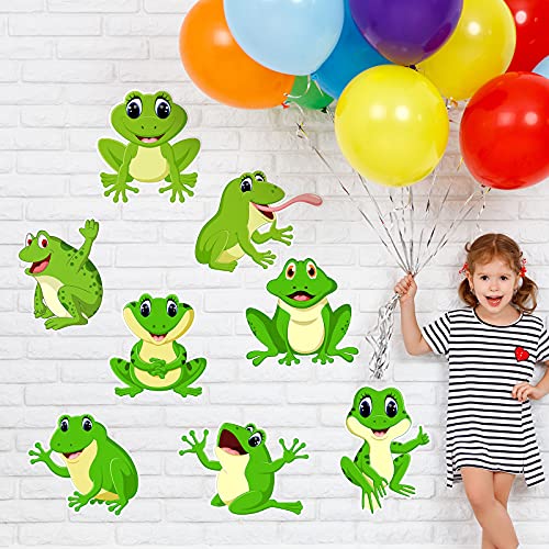 48 Pieces Funky Frogs Cut-Outs Cute Frog Accent Bulletin Board Cut-Outs Spring Bulletin Board School Classroom Cutouts Summer Fall Theme Party Cool Jumping Frogs Cutouts with Glue Point Dots