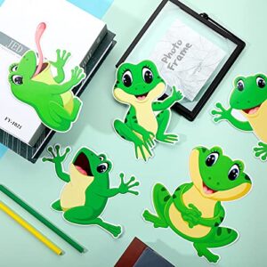 48 Pieces Funky Frogs Cut-Outs Cute Frog Accent Bulletin Board Cut-Outs Spring Bulletin Board School Classroom Cutouts Summer Fall Theme Party Cool Jumping Frogs Cutouts with Glue Point Dots