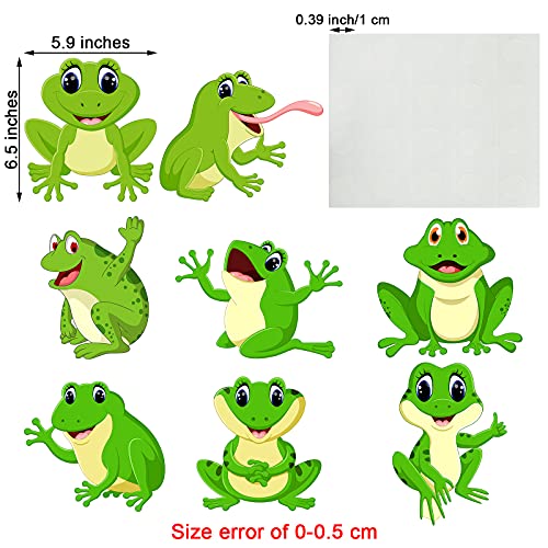 48 Pieces Funky Frogs Cut-Outs Cute Frog Accent Bulletin Board Cut-Outs Spring Bulletin Board School Classroom Cutouts Summer Fall Theme Party Cool Jumping Frogs Cutouts with Glue Point Dots