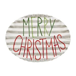 mud pie painted merry christmas platter, 15" x 20"