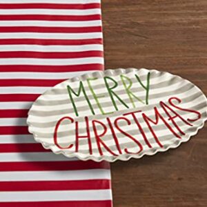 Mud Pie Painted Merry Christmas Platter, 15" X 20"