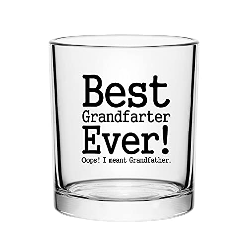 Funny Grandpa Whiskey Glass 10Oz - Best Grandfarter Ever I Meant Grandfather Old Fashioned Whiskey Glass, Gag Gift for Grandpa, New Grandpa, Scotch Glass Gift for Father’s Day Birthday Christmas