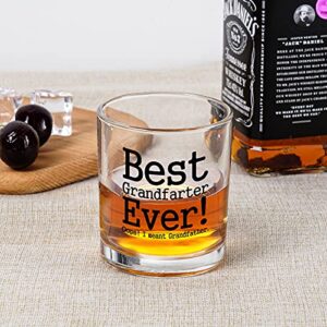 Funny Grandpa Whiskey Glass 10Oz - Best Grandfarter Ever I Meant Grandfather Old Fashioned Whiskey Glass, Gag Gift for Grandpa, New Grandpa, Scotch Glass Gift for Father’s Day Birthday Christmas